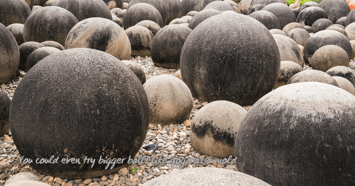 How to make concrete garden spheres - craftingwithconcrete.com