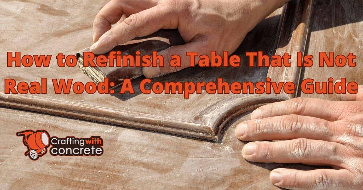 How to refinish a table that is not real wood - craftingwithconcrete.com