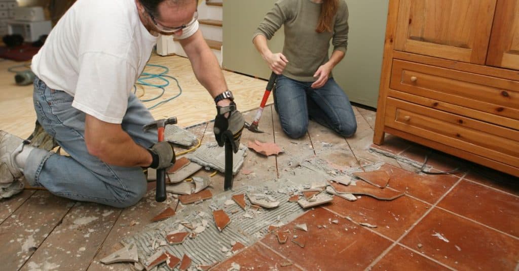 How to remove tile floor - craftingwithconcrete.com