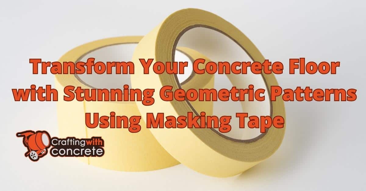 Geometric Patterns with Masking Tape on Concrete - craftingwithconcrete.com